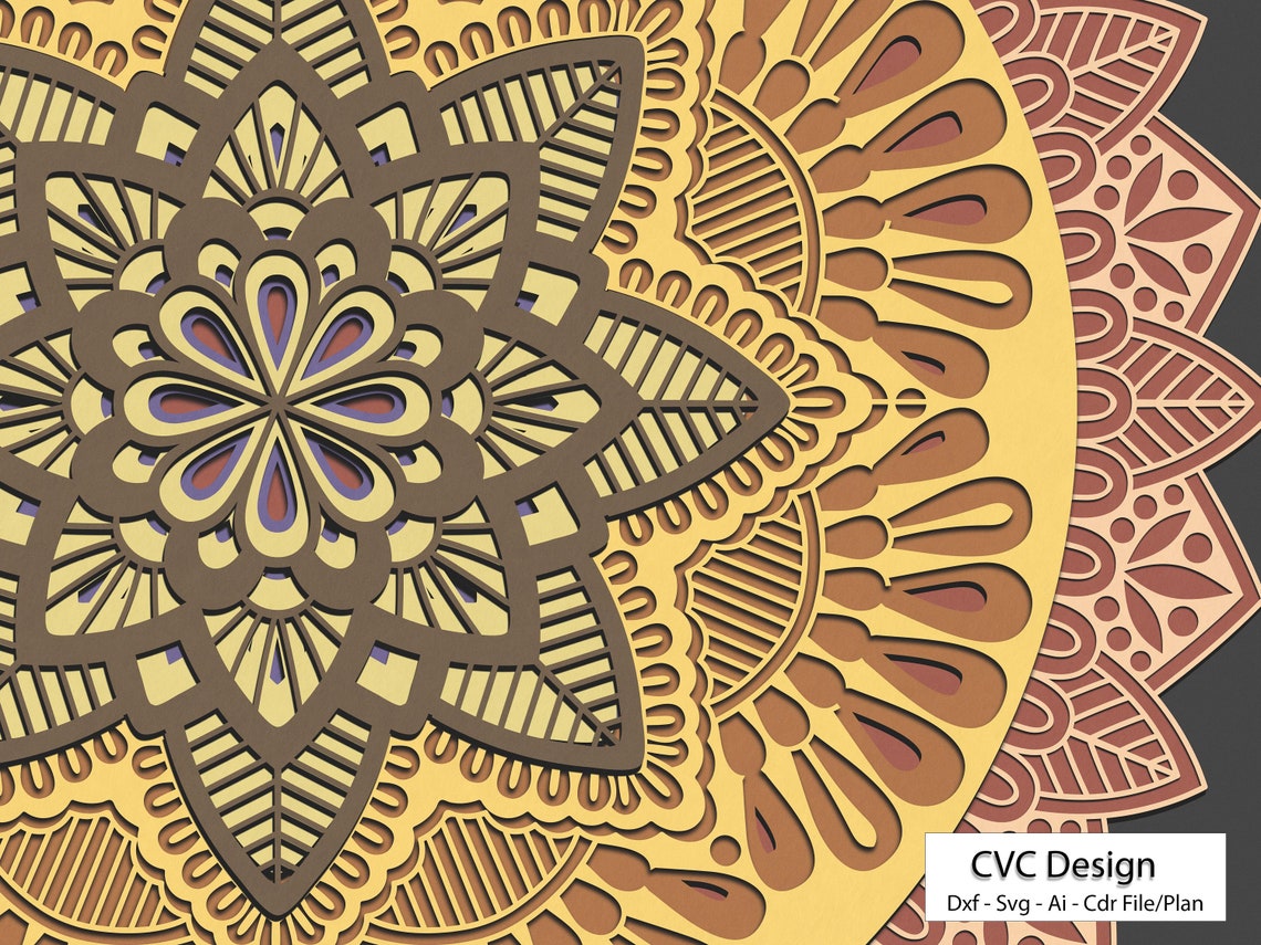 Multilayer Laser Cut DXF - MANDALA - Mandala Svg Files for Cricut, 3d ...