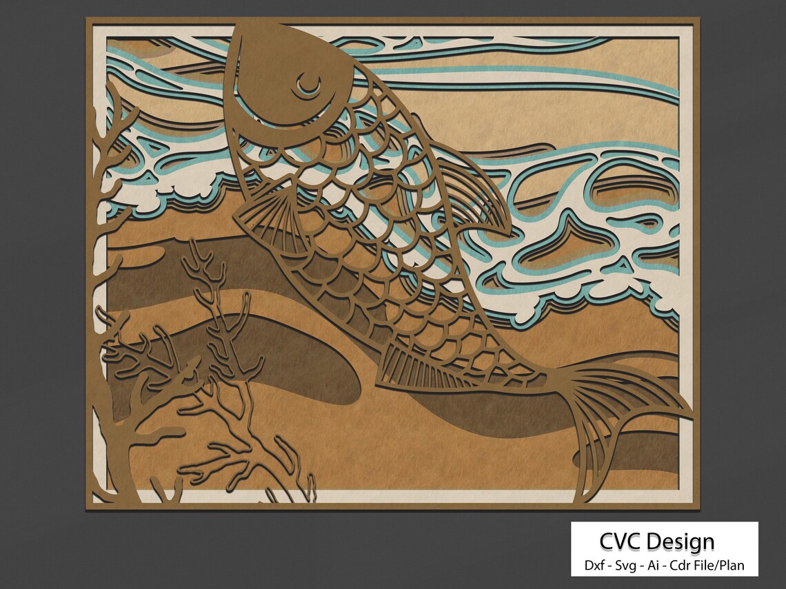 Fish Multilayer SVG/ Fish Cut File/ 3D Layer/ Plywood Cutting/ Paper ...