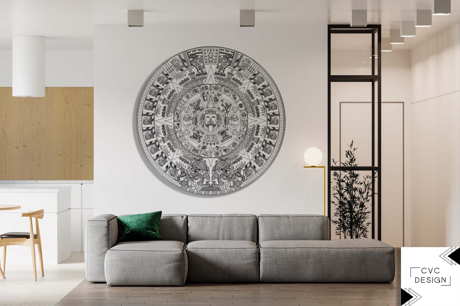 Wall Panel "aztec Calendar". Vector Dxf for CNC, Vector File, Digital ...