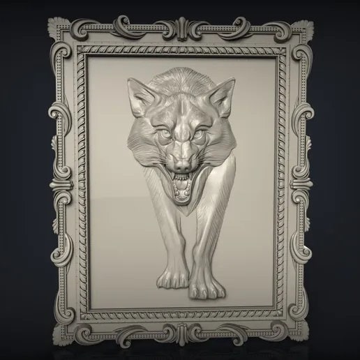 Wolf, 3D Stl Model for CNC Router Engraver, Carving Machine, Relief ...