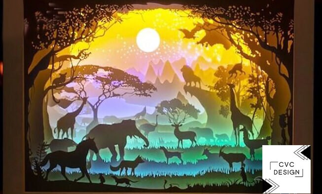 Forest Night Lamp, Laser Cut DXF, Multilayer Design, Layered Laser Cut ...