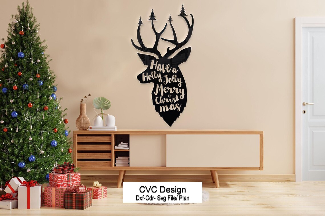 Reindeer Silhouette Engraving Files – SVG , Glowforge, Lightburn Ready ...