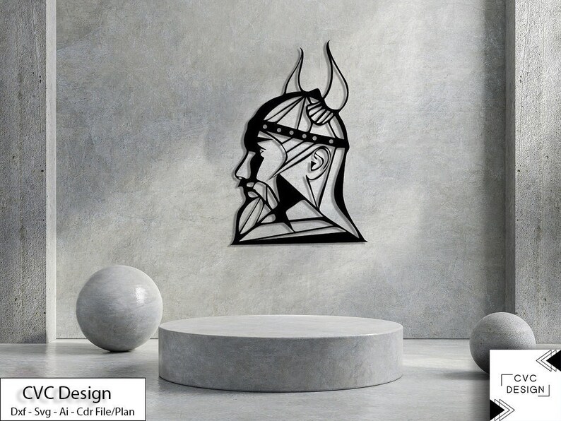Viking Head, Vikings Laser Cut Svg Dxf Files Wall Sticker Decal ...