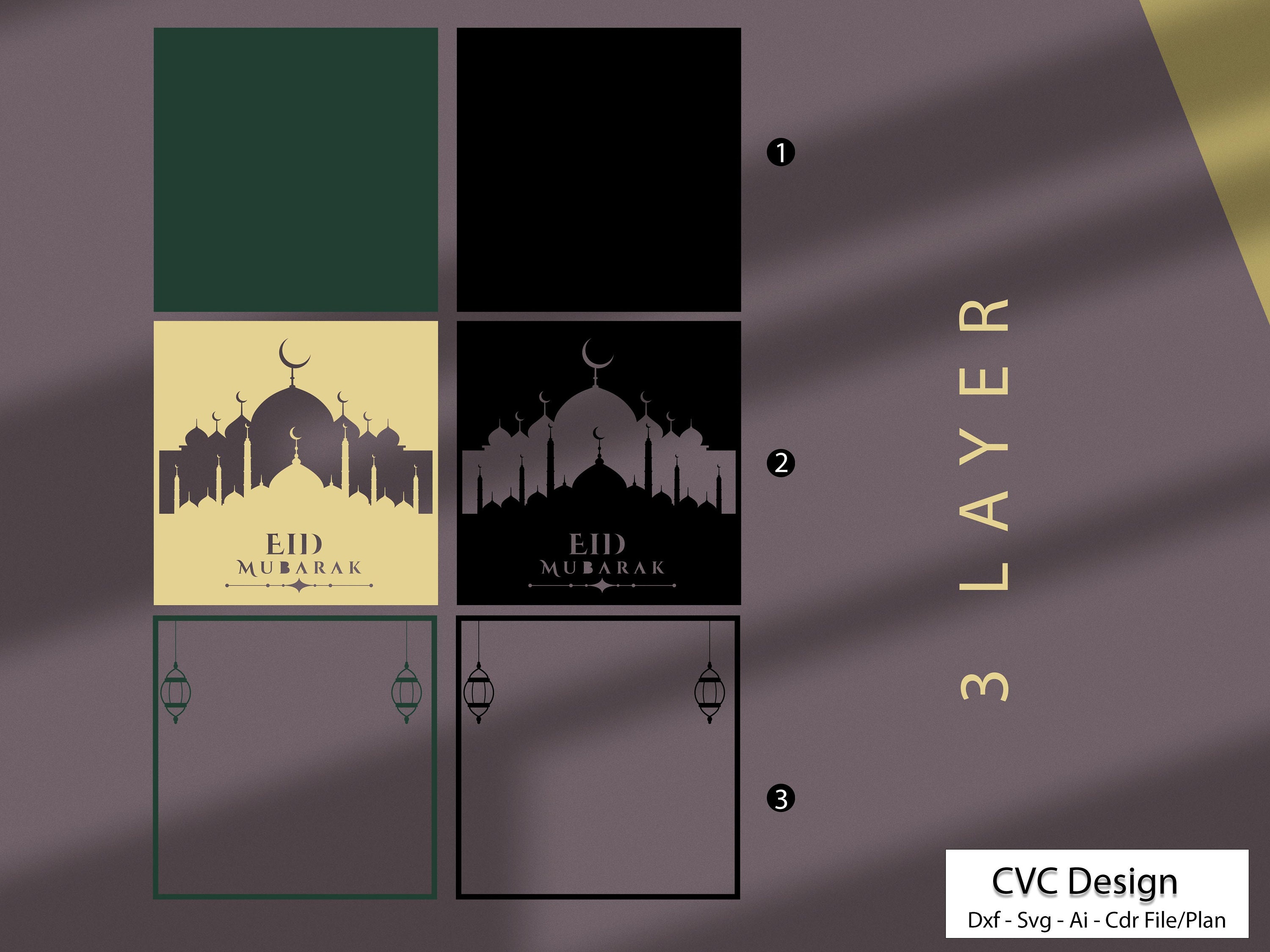 Ramadan Laser Cutting Multilayer Decorations Wooden Ornaments, DXF, SVG ...