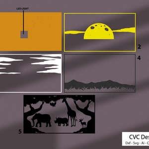 Layered Mountain Glowforge SVG |pine Trees SVG Laser Files | Glowforge ...