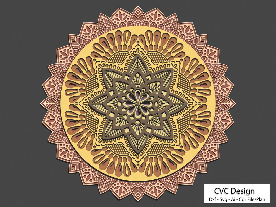 Multilayer Laser Cut DXF - MANDALA - Mandala Svg Files for Cricut, 3d ...