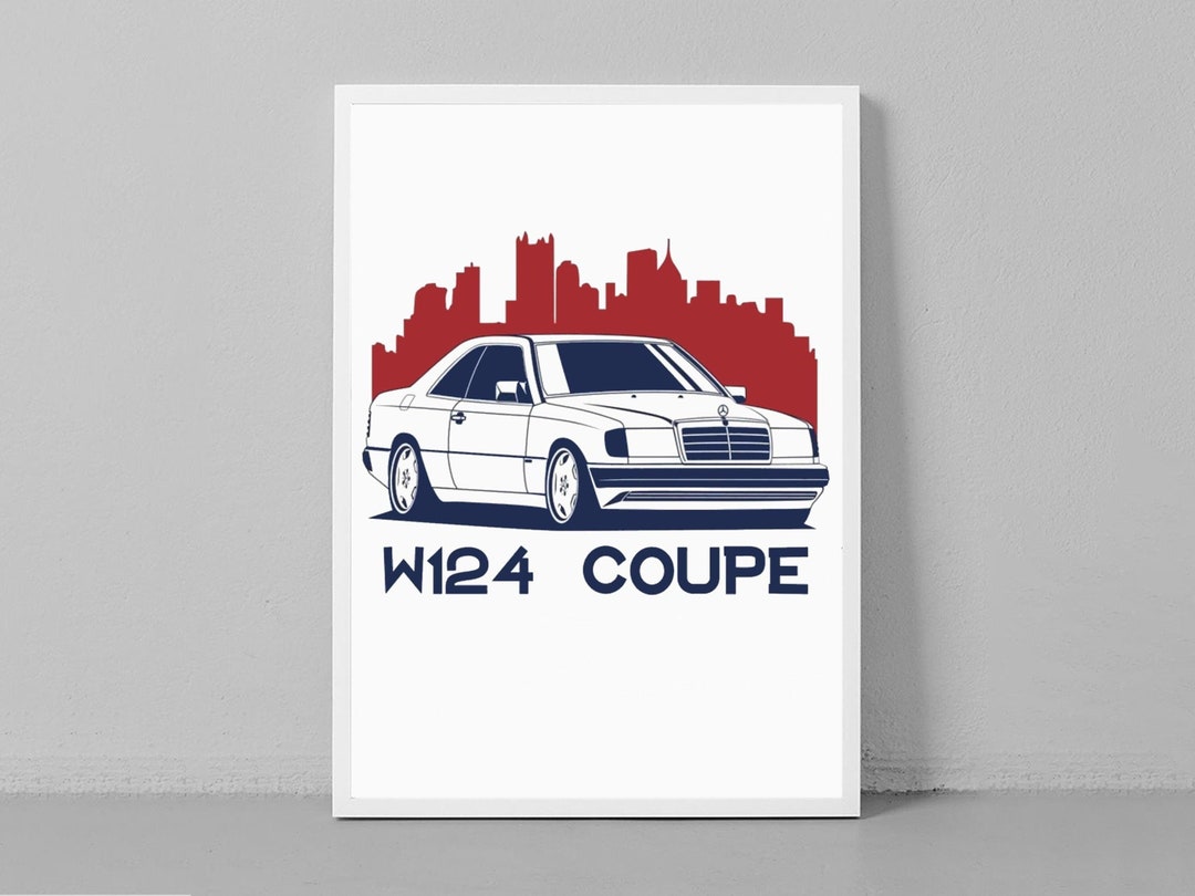 Mercedes Bens W124 Coupe ARTWORK Wall Art CANVAS Poster - Etsy
