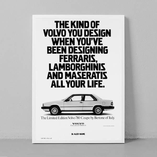 Vintage Volvo Poster - Etsy