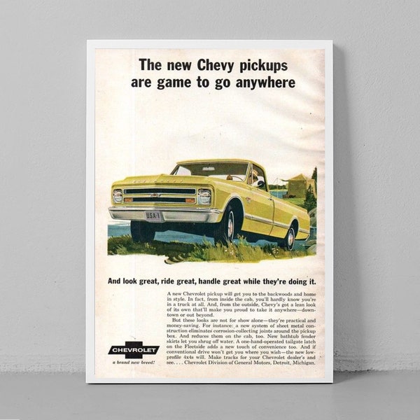 Chevy Truck Poster Vintage - Etsy