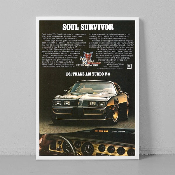 Pontiac Trans Am Poster - Etsy