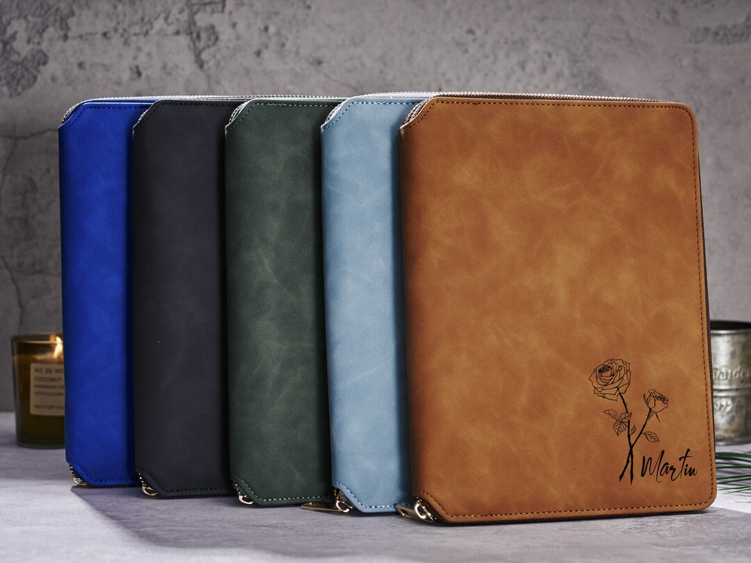 Personalized Leather Padfolio With Notepad, Leather Portfolio for ...