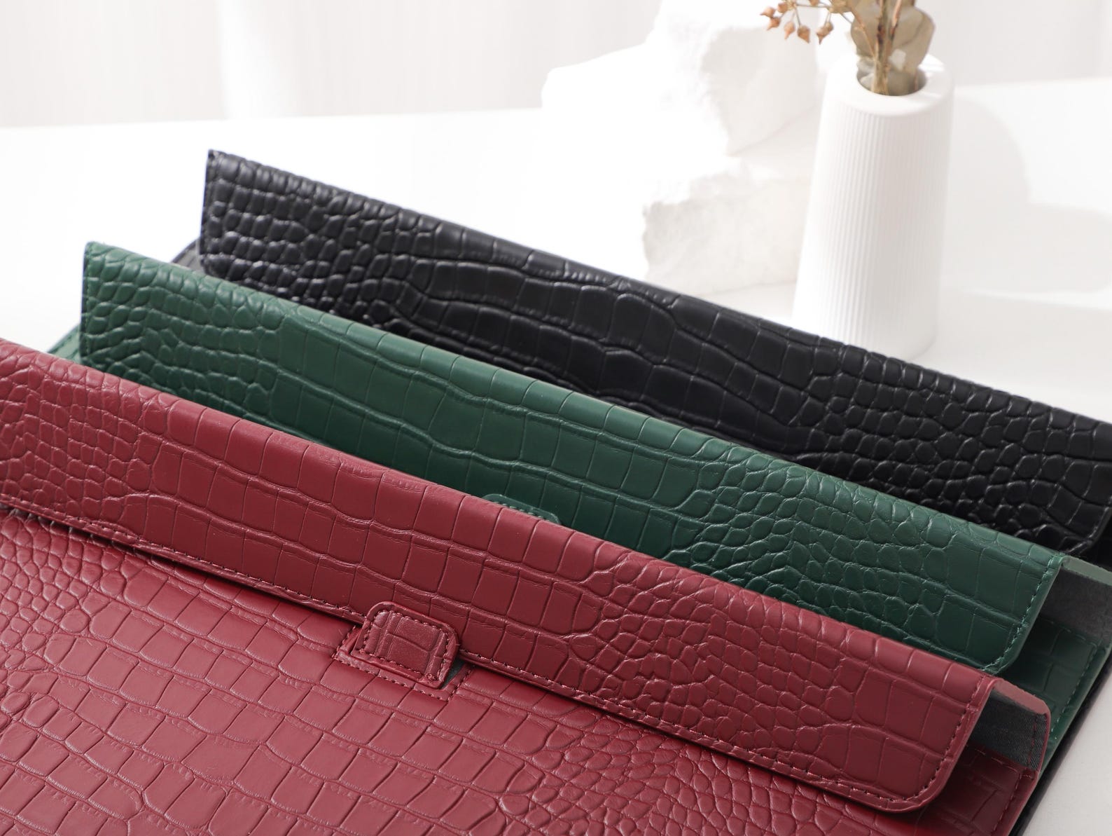 Personalized Crocodile Print Leather Laptop Case, 13" 15 Inch Case for ...