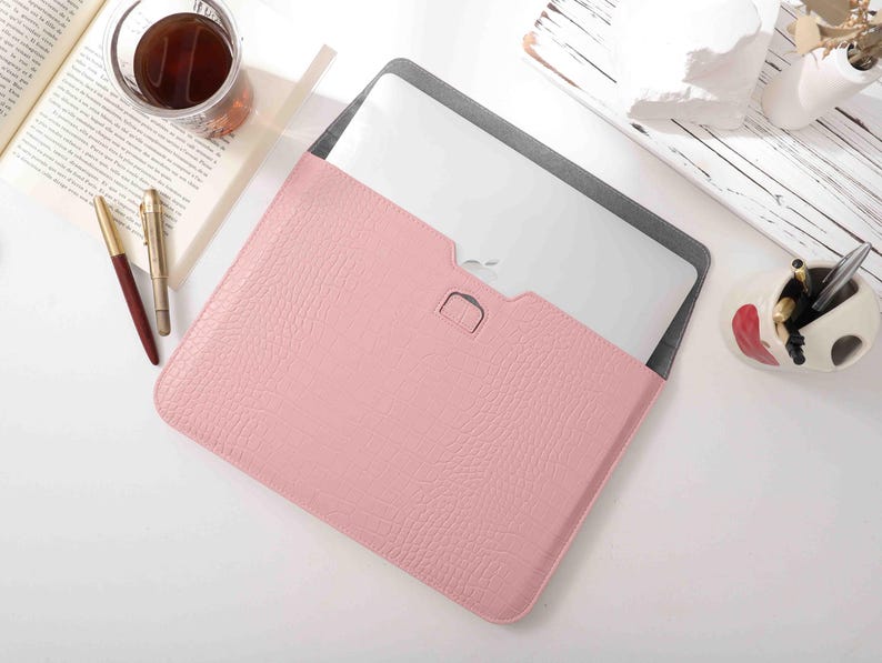 Personalized Crocodile Print Leather Laptop Case, 13" 15 Inch Case for ...