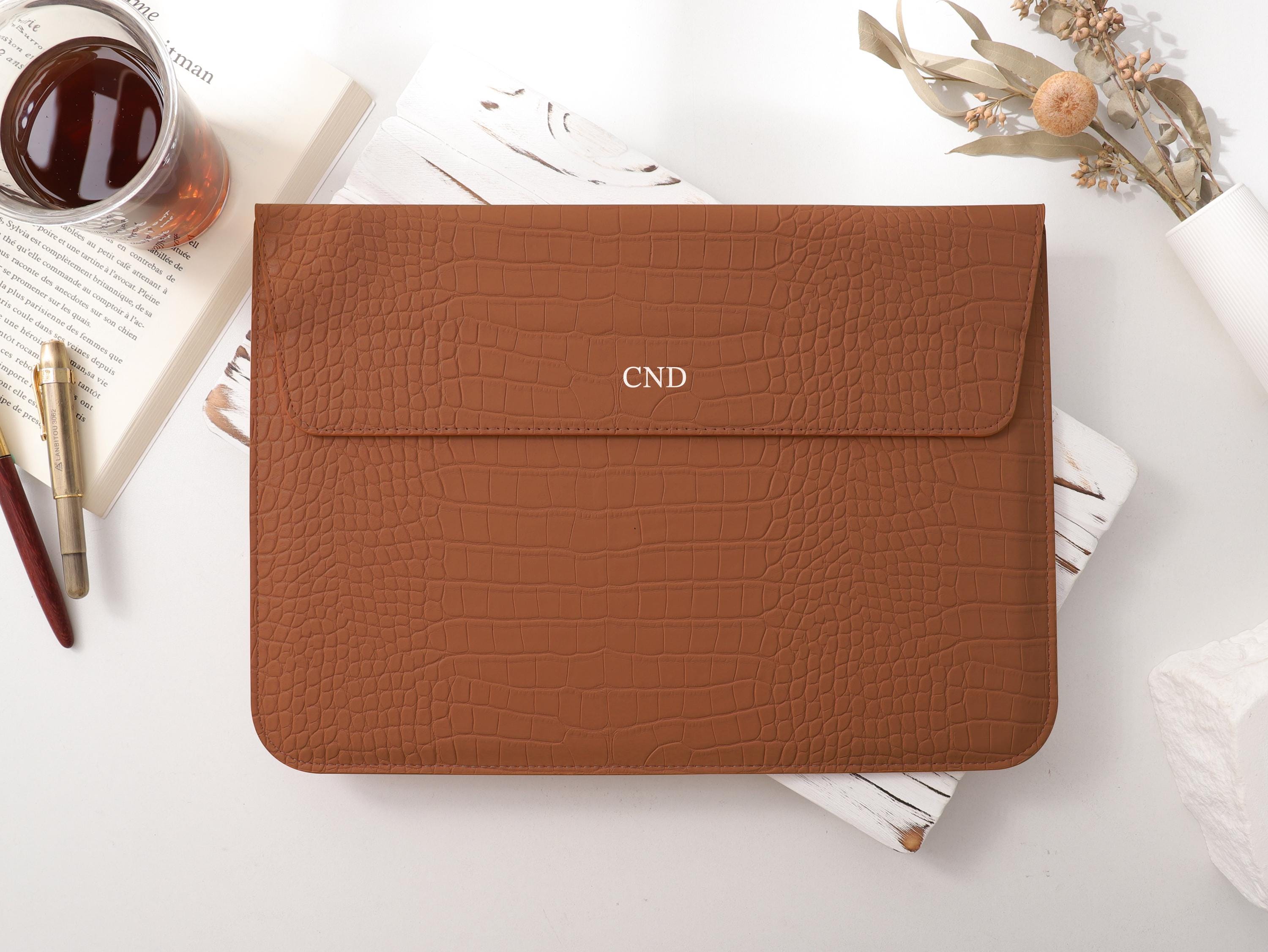 Personalized Crocodile Print Leather Laptop Case, 13" 15 Inch Case for ...