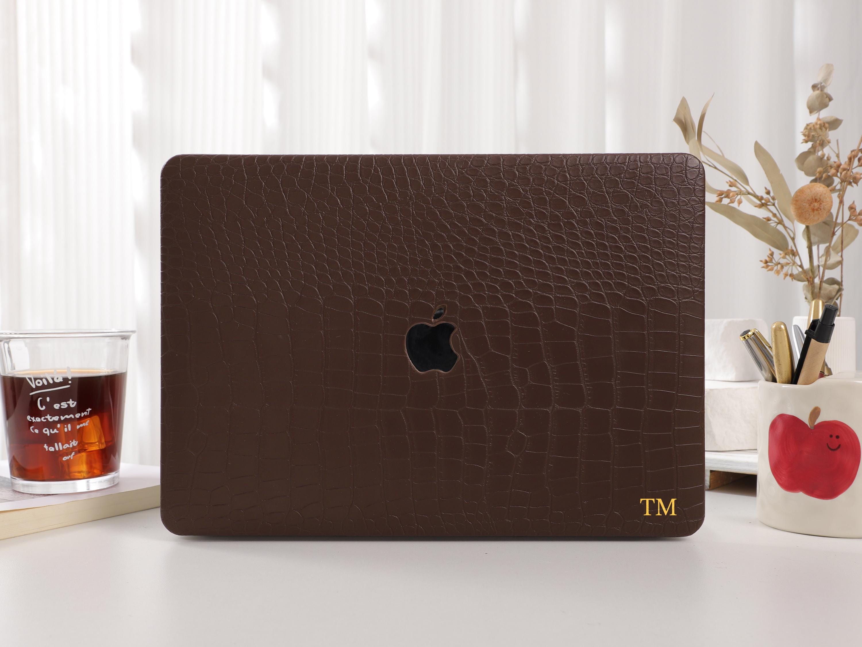 Coffee Brown Crocodile Print Leather MacBook Case for MacBook Air 15/13 ...