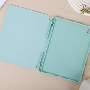 Mint Green Personalized iPad Case With Pencil Holder for iPad Air 4/5 ...