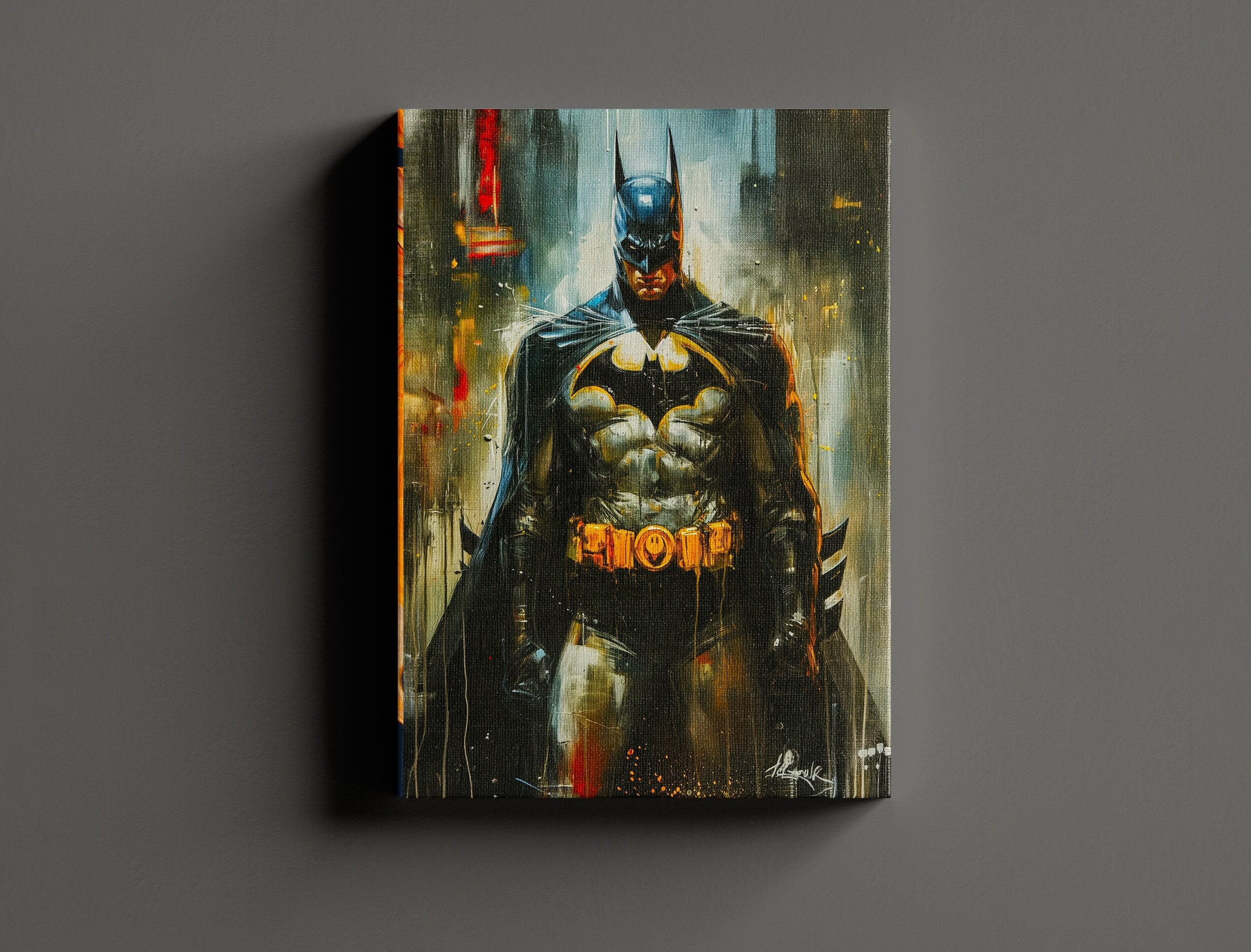 High Quality Batman Prints Canvas Stretched Pinewood Frame Batman ...