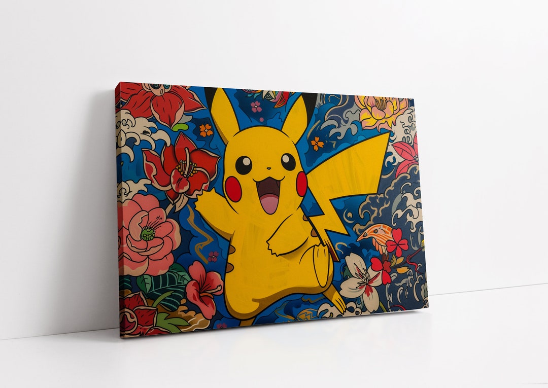 Pokemon Canvas on Pinewood Frame/poster Print Poster Artwork Pikachu ...