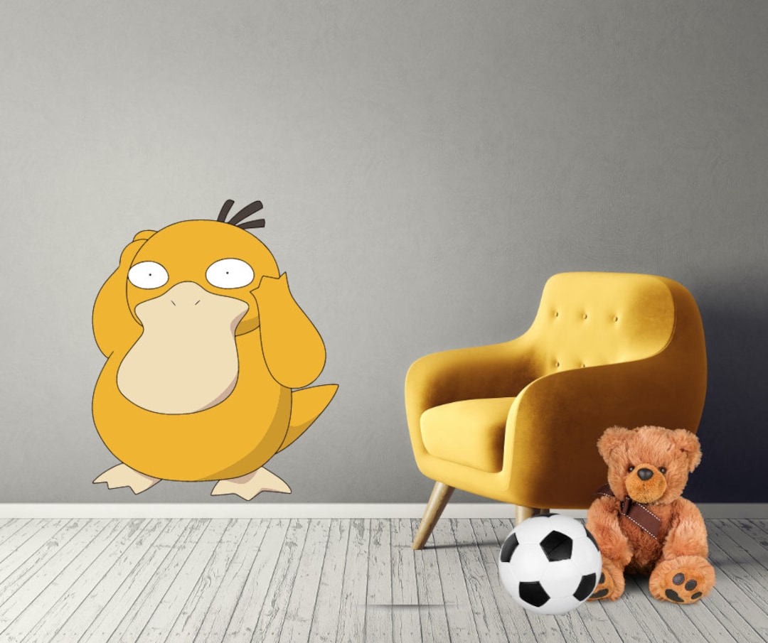 Pokemon Psyduck Wall Sticker Fan Wall Art True Textile Weave You-tac ...