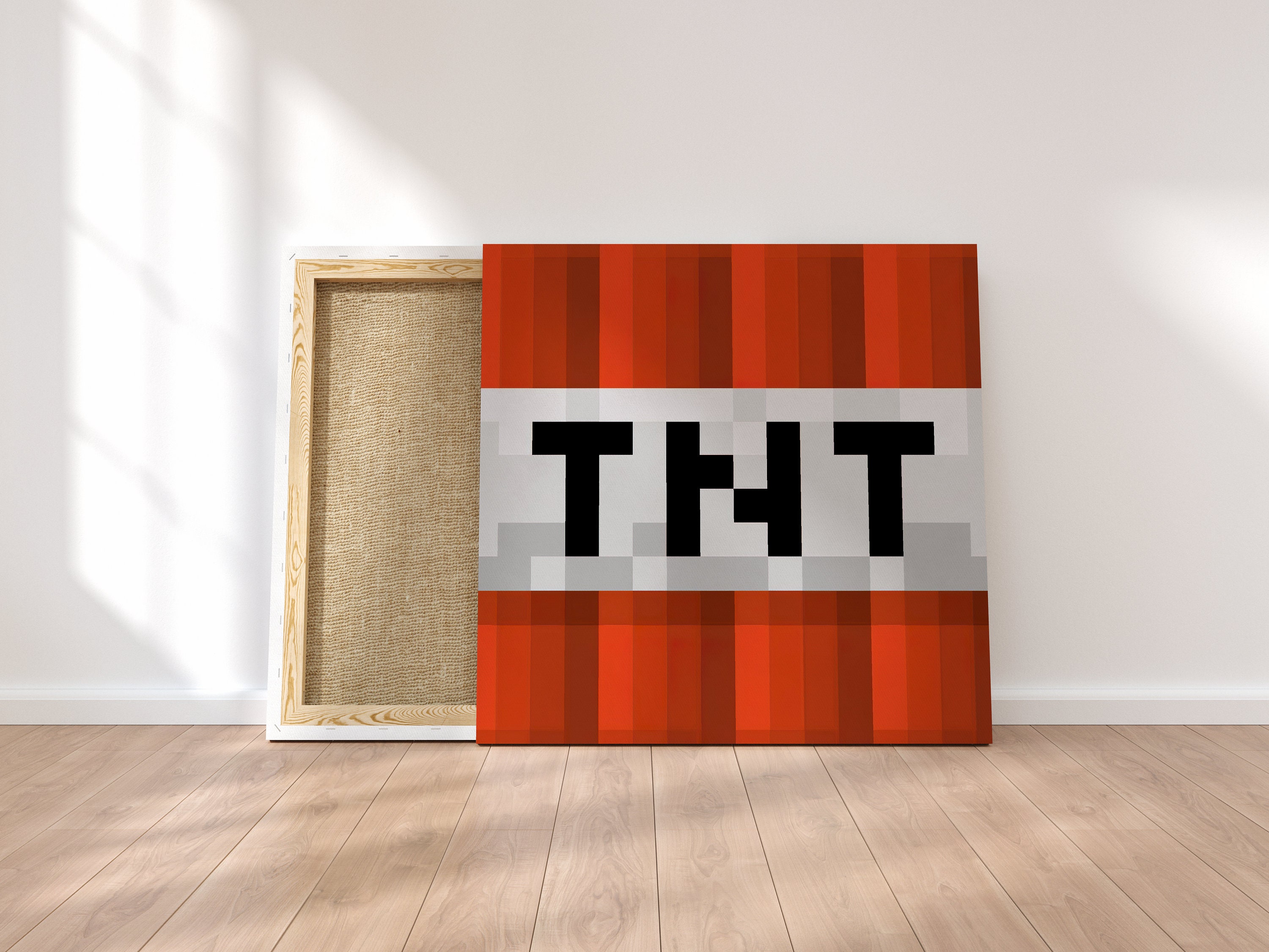 Minecraft TNT Art Print Wall Art Canvas Print Large Minecraft Artwork ...