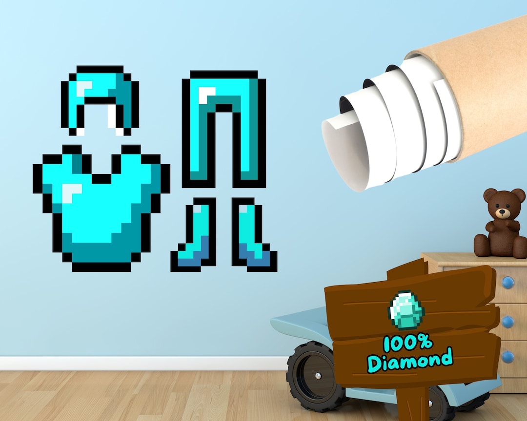 Minecraft Poster Diamond Armor Set Wall Decoration High Quality Matt ...