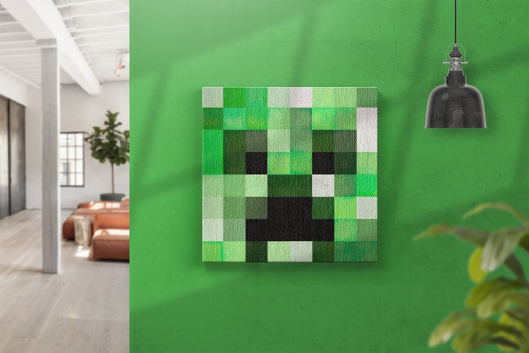 Minecraft Creeper Canvas Print Large Minecraft Artwork Wall Art for ...
