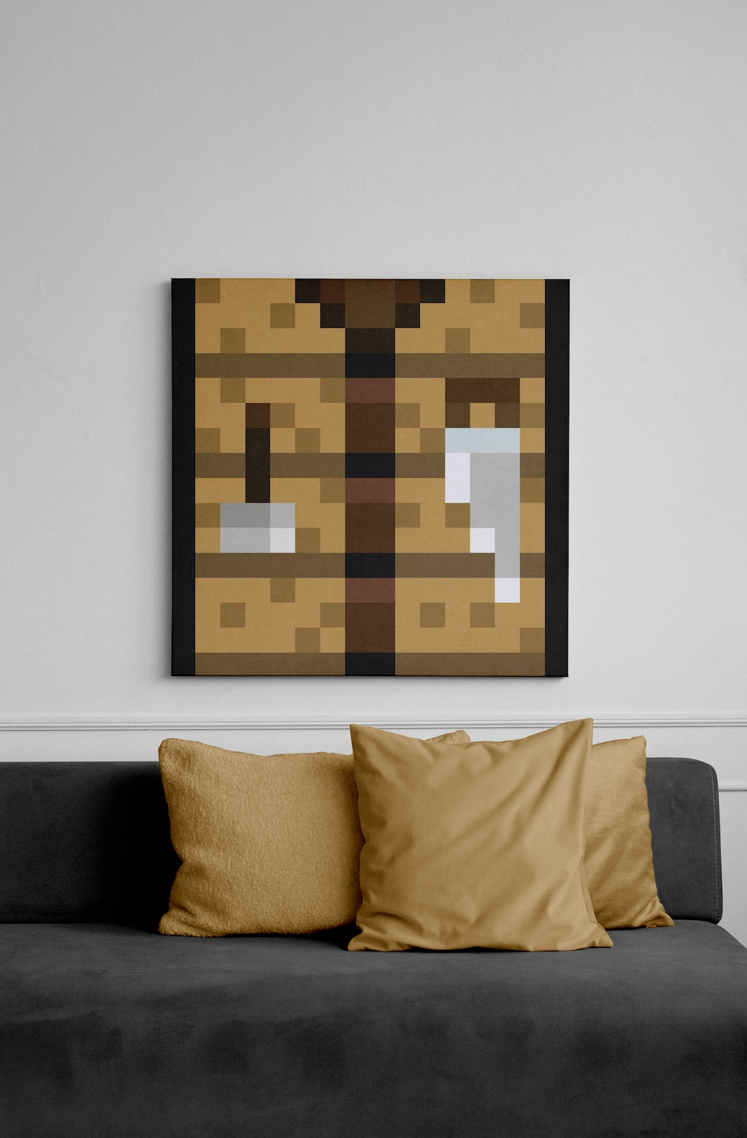 Minecraft Crafting Table Canvas Print Large Minecraft Artwork Wall Art ...