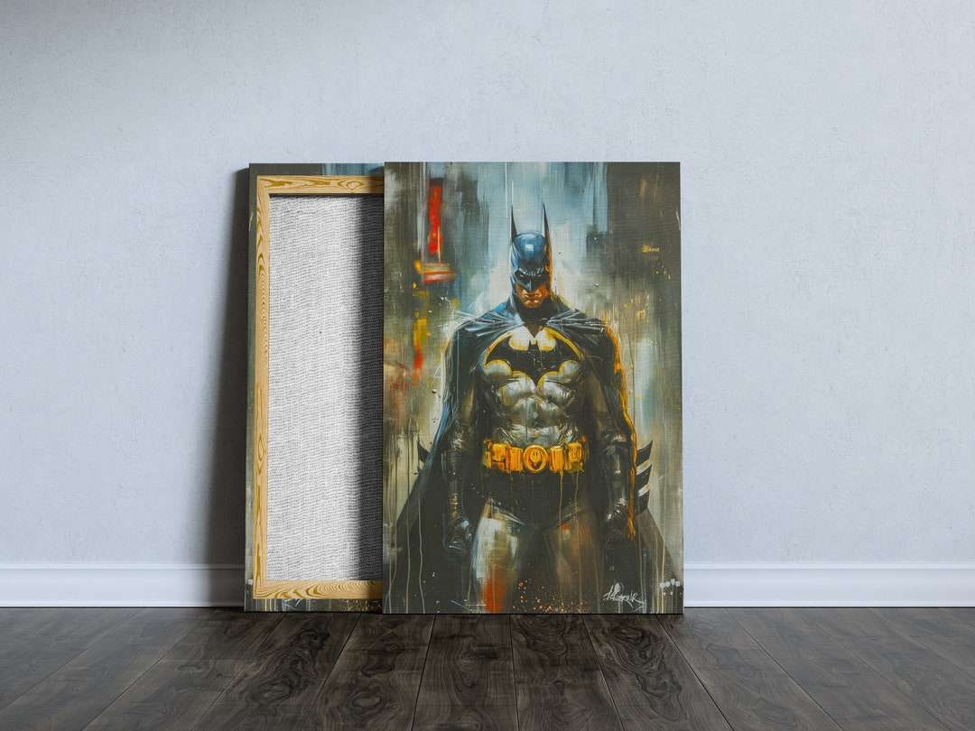High Quality Batman Prints Canvas Stretched Pinewood Frame Batman ...