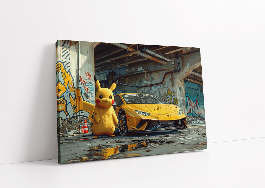 Pokemon Canvas on Pinewood Frame or Poster Print Poster Artwork pikachu ...