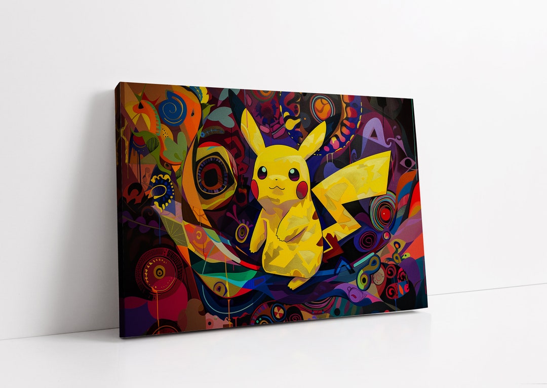 Pokemon Canvas on Pinewood Frame/poster Print Poster Artwork Pikachu ...