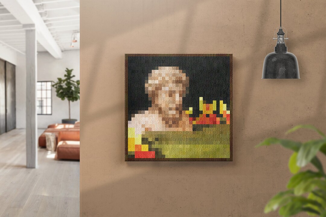 Minecraft Bust Statue Art Print Painting Real Life Reproduction Printed ...