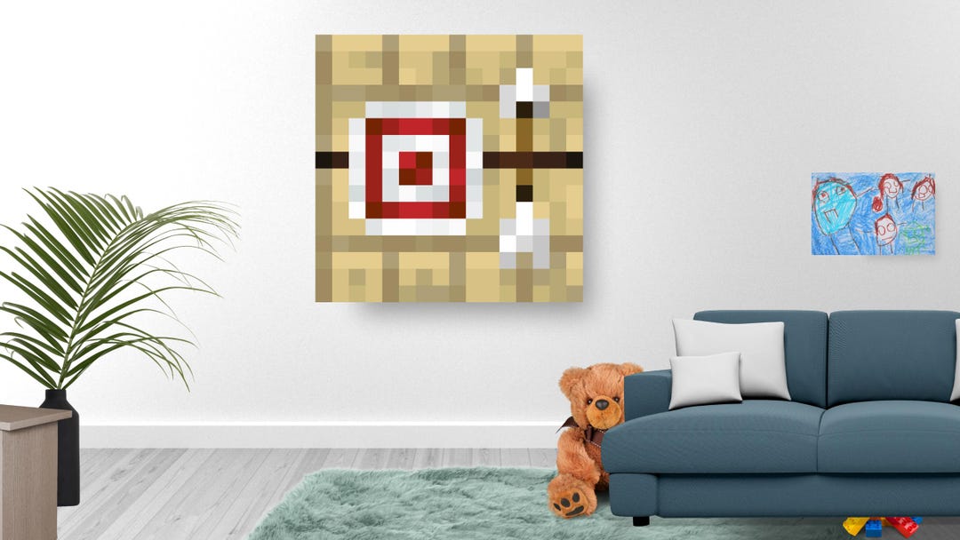 Minecraft Style Fletching Table Block Textured Wallpaper Peel & Stick ...