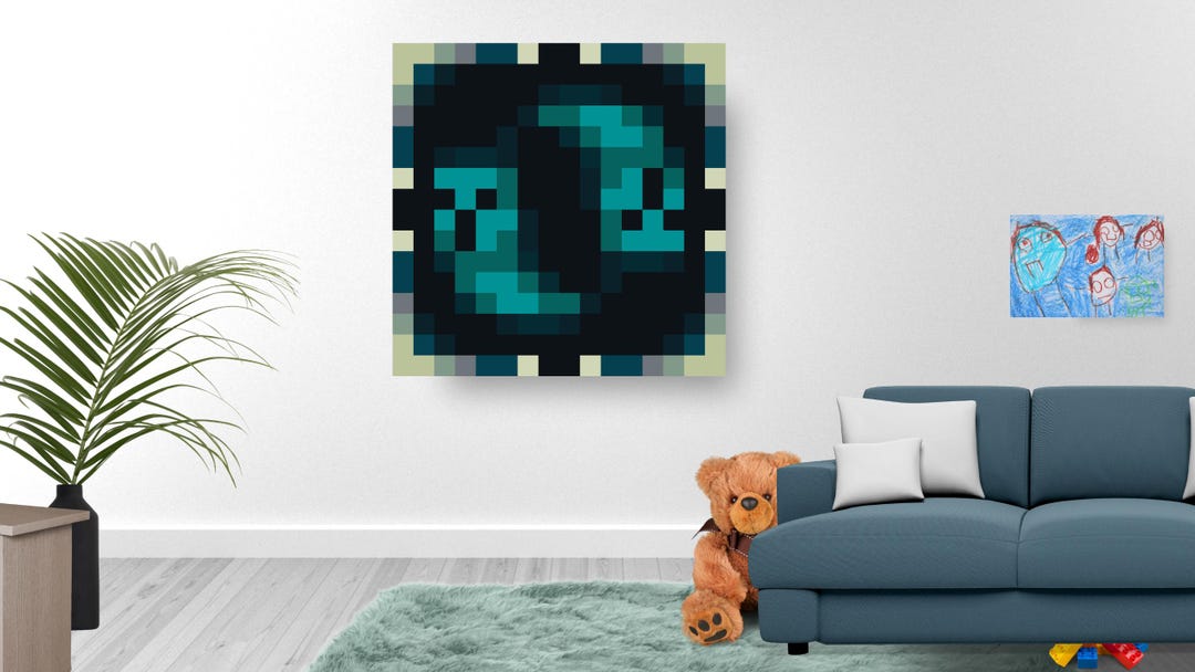 Skulk Shrieker Textured Wallpaper Sticker or Framed Canvas, Minecraft ...