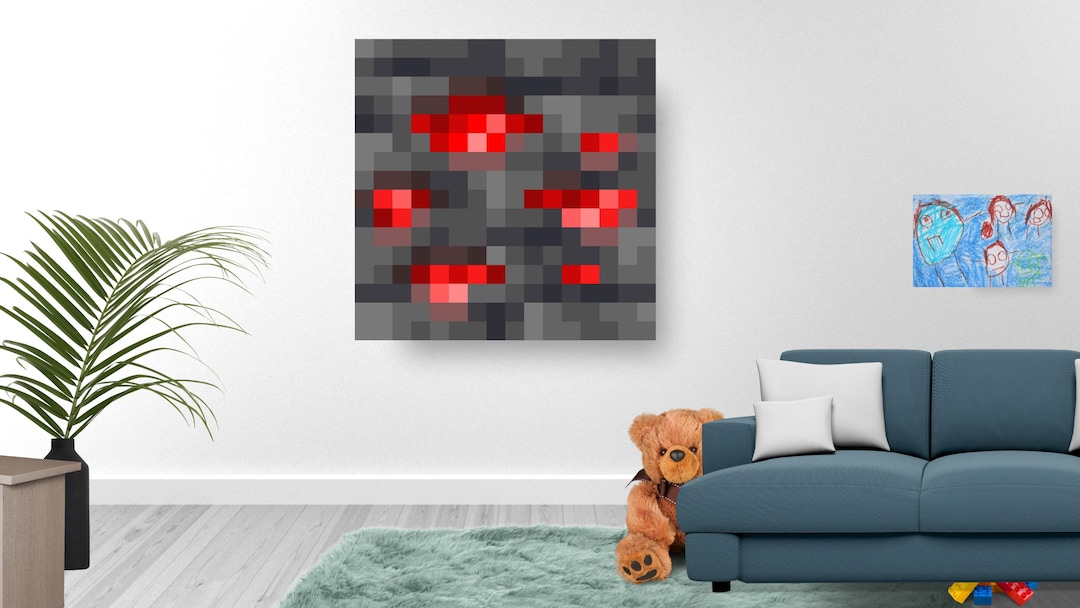 Minecraft Style Deepslate Redstone Ore Textured Wallpaper Schälen ...