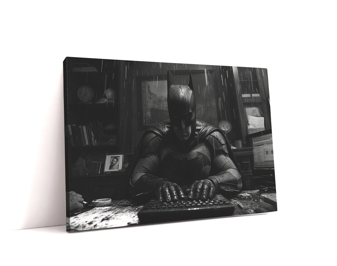 Batman Office Wall Art Framed Canvas or Poster Dark Knight Batman ...