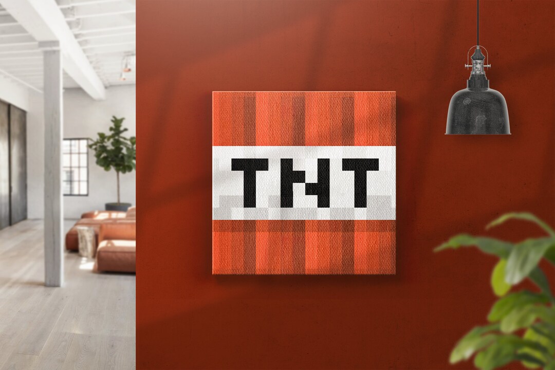 Minecraft TNT Art Print Wall Art Canvas Print Large Minecraft Artwork ...