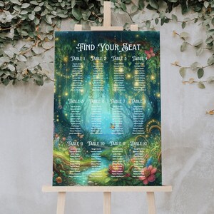 Enchanted Forest Seating Chart, Fairytale Fantasy Woodland Wedding ...