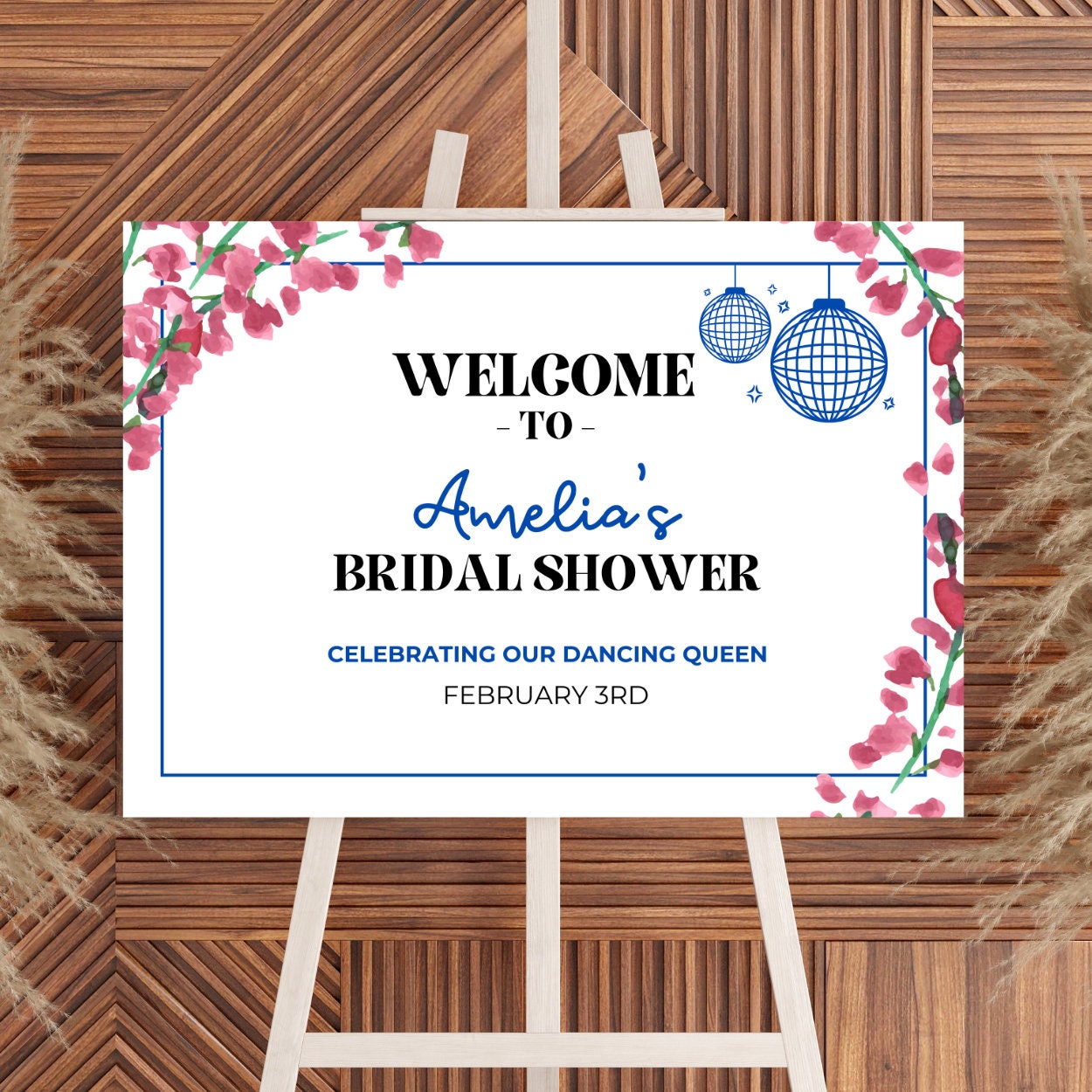Mamma Mia Bridal Shower Welcome Sign Template Canva, Dancing Queen ...