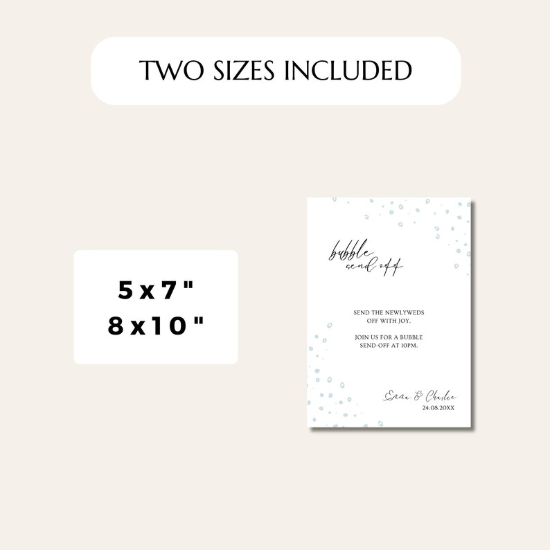 Bubble Send off Sign Template, Printable Wedding Bubbles Station ...