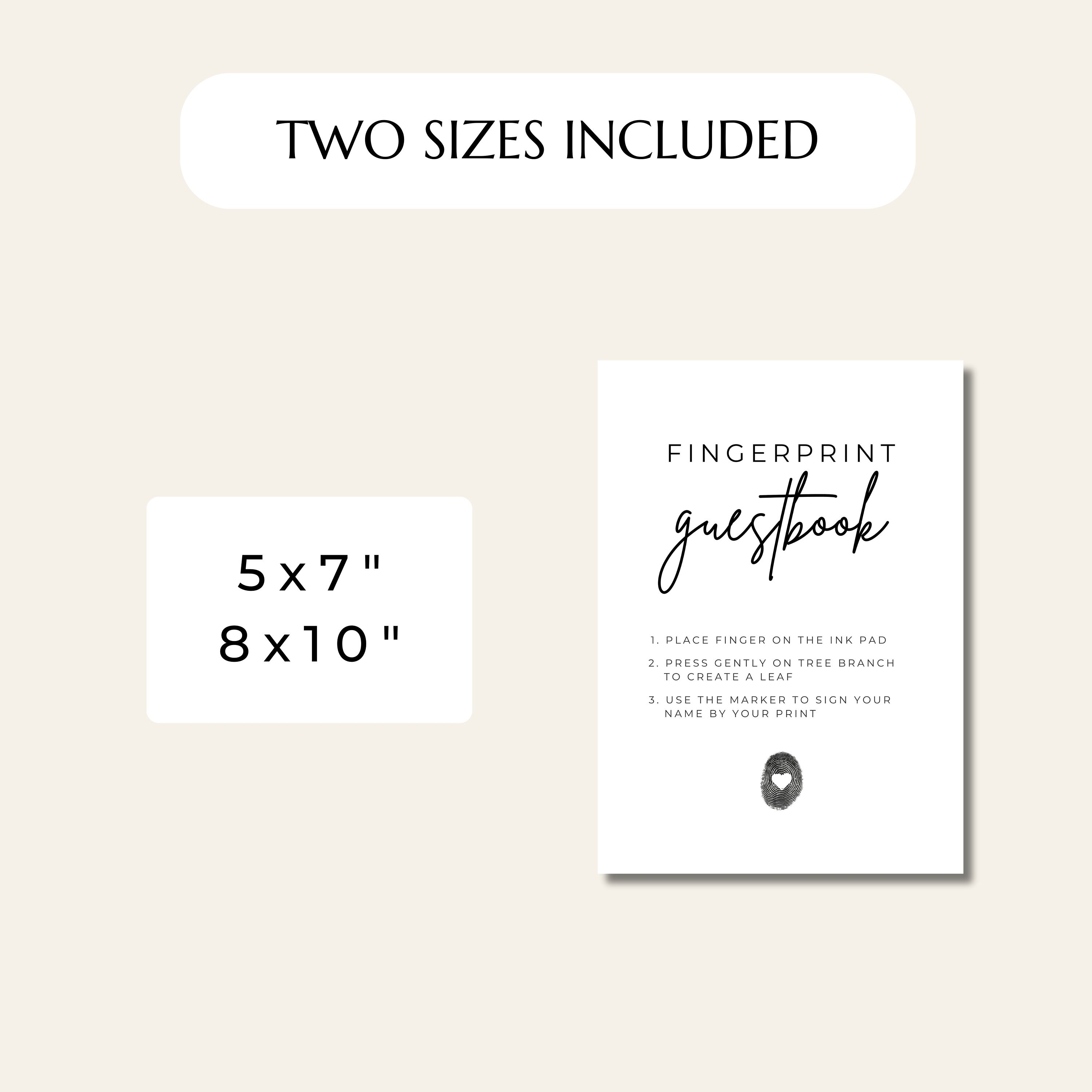 Fingerprint Guestbook Sign Template, Guest Tree Thumbprint Sign ...