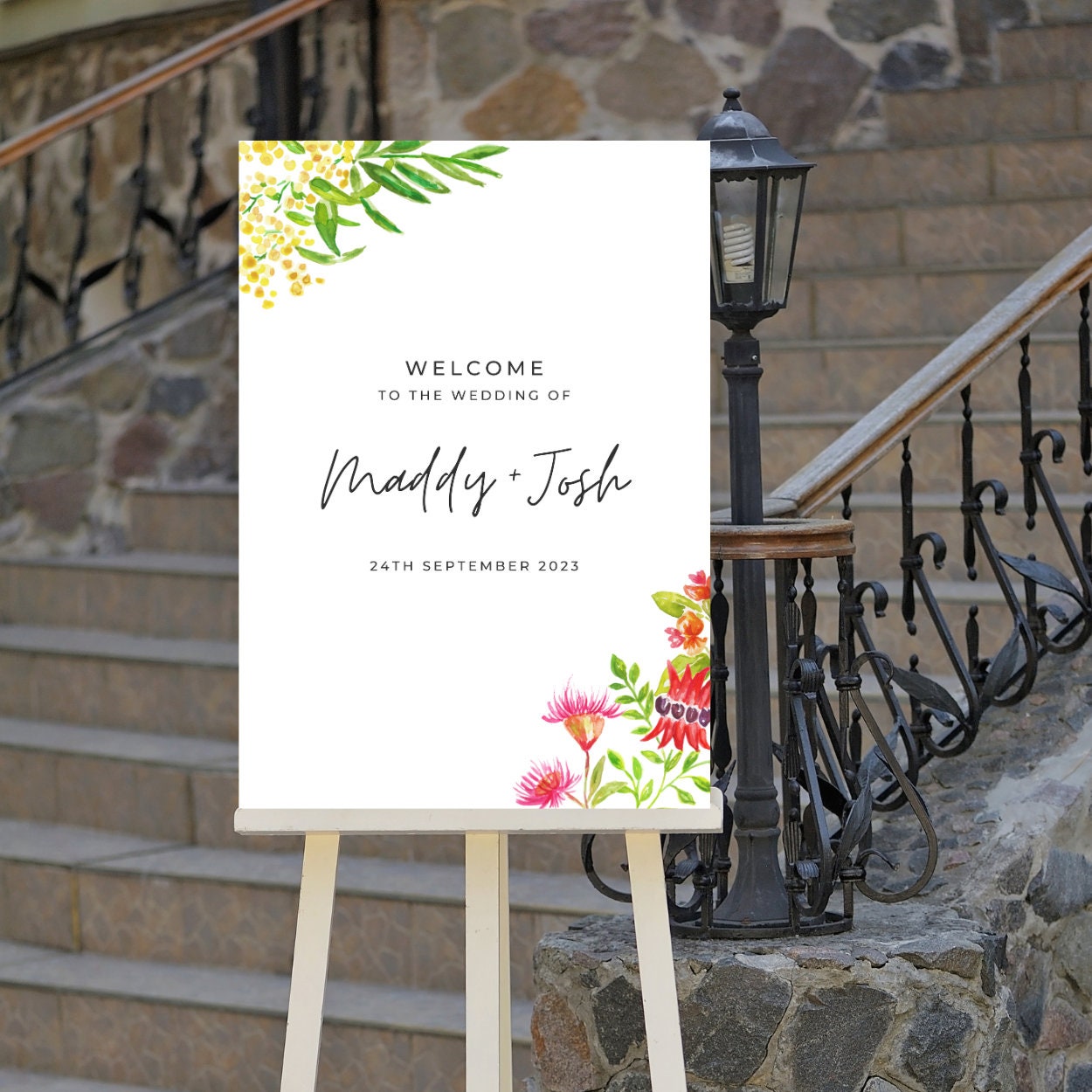 Australia Native Floral Wedding Welcome Sign Template, Boho Wedding ...