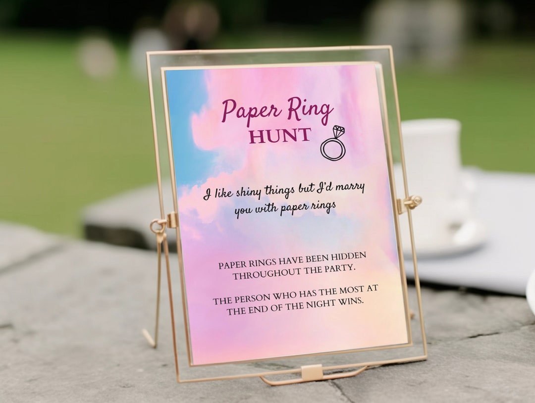 Lover Theme Ring Hunt Game Sign, She Found Her Lover, Swift Paper Rings ...