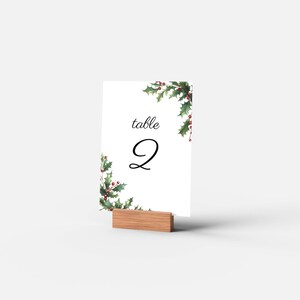 Christmas Wedding Table Numbers, Holiday Party Table Signs, Christmas ...