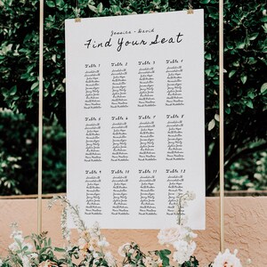 Handwritten Wedding Seating Chart Template, Whimsical Table Plan ...