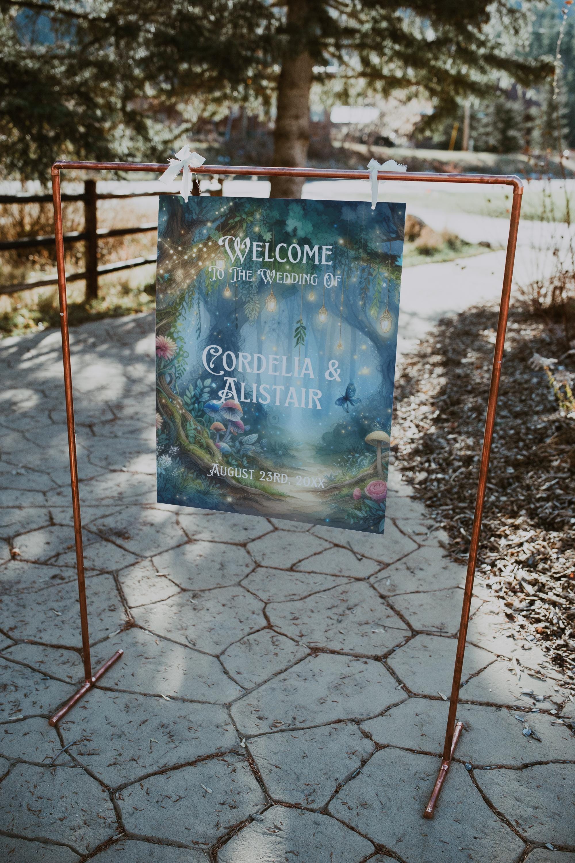 Enchanted Forest Wedding Welcome Sign Template, Fairytale Fantasy ...