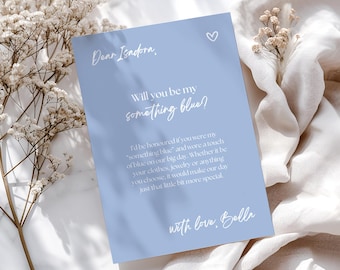 Will You Be My Something Blue Proposal, Printable Wedding Party ...