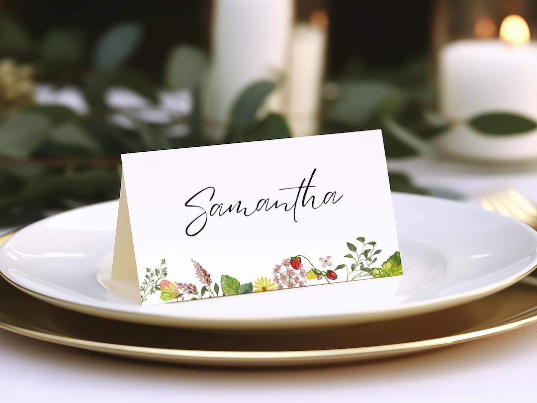 Fresh off the Market Name Card Template, Watercolor Farmers Market ...
