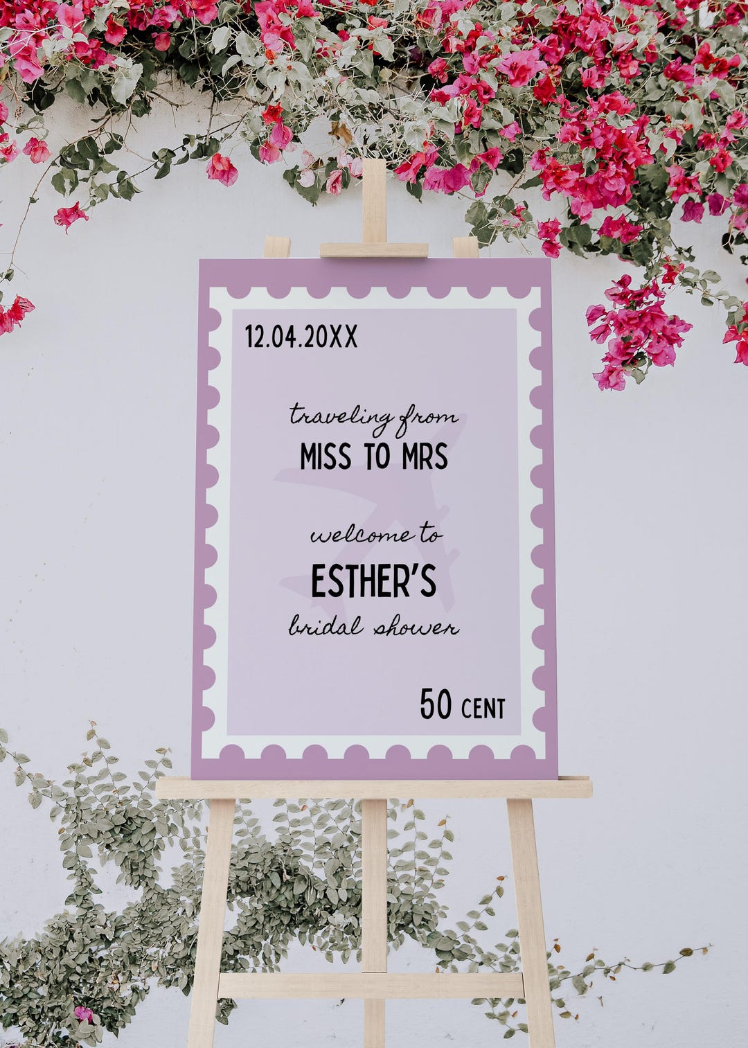 Bridal Shower Welcome Sign Traveling From Miss to Mrs, Travel Wedding ...
