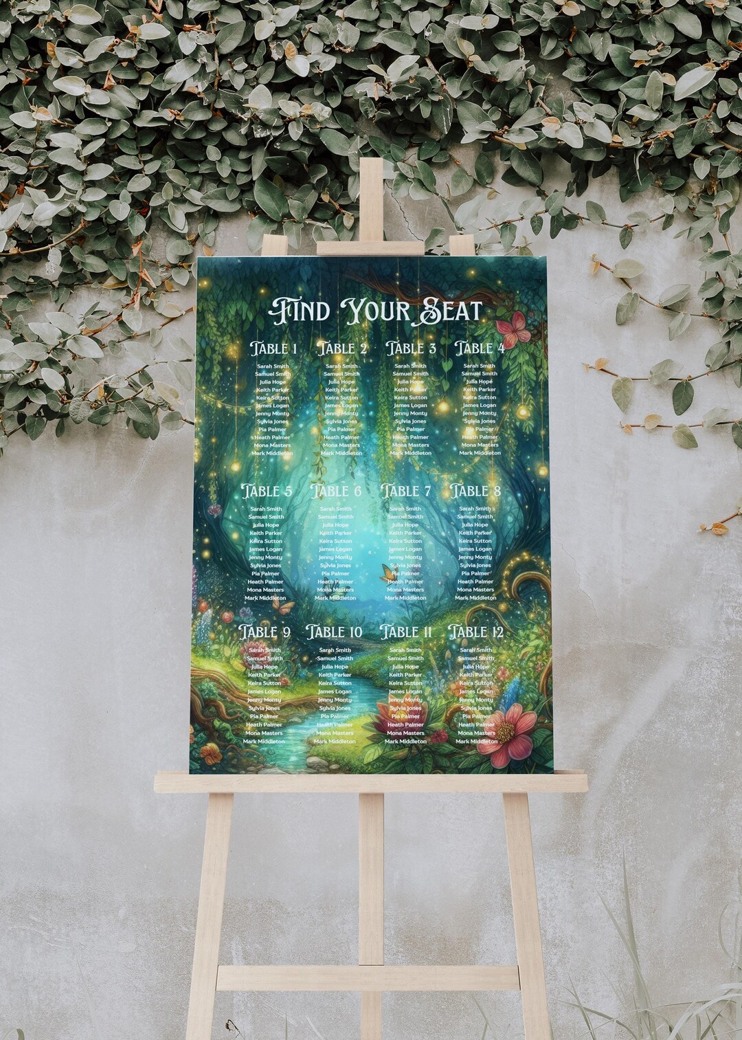 Enchanted Forest Seating Chart, Fairytale Fantasy Woodland Wedding ...