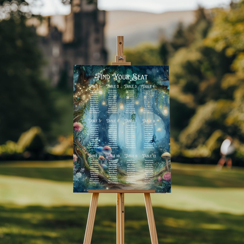 Enchanted Forest Seating Chart, Fairytale Fantasy Woodland Wedding ...